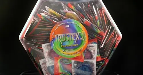 Trustex Assorted Colors Lubricated Condoms - 288 Piece Fishbowl - AL-1010D